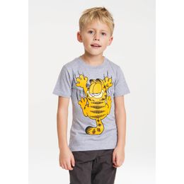 T-Shirt logoshirt "Garfield", M&auml;dchen, Gr. 164, grau (grau, meliert), 100% Baumwolle, bedruckt, meliert, normal, Rundhals, Shirts T-Shirt, mit witzigem Print
