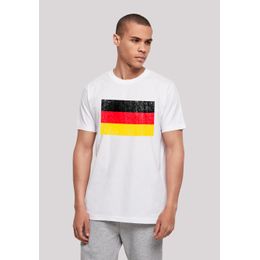T-Shirt F4NT4STIC "Deutschland Flagge Germany distressed", Herren, Gr. S, weiß, Obermaterial: 100% Baumwolle, regular fit, Rundhals, ohne Bündchen, Shirts, Print