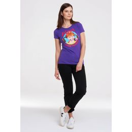 T-Shirt logoshirt "Pippi Langstrumpf", Damen, Gr. M, lila (violett), 100% Baumwolle, bedruckt, normal, Rundhals, Shirts T-Shirt, mit lizenziertem Originaldesign