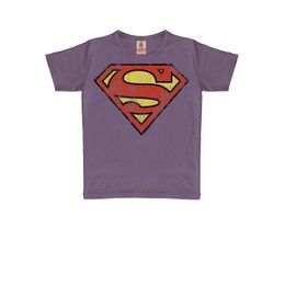 T-Shirt logoshirt "Superman", M&auml;dchen, Gr. 104/116, lila, 100% Baumwolle, bedruckt, normal, Rundhals, Shirts T-Shirt, mit heldenhaftem Vintage-Print