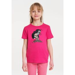 T-Shirt logoshirt "Der kleine Maulwurf", Mädchen, Gr. 140/152, pink, 100% Baumwolle, bedruckt, normal, Rundhals, Shirts, mit coolem Print