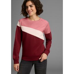Sweatshirt Kangaroos, Damen, Gr. 32/34, rot (bordeaux), angeraute Sweatware, Obermaterial: 80% Baumwolle, 20% Polyester, figurumspielend hüftlang, Rundhals, Raglanärmel Rippstrickbündchen, Sweatshirts, im Colorblock Design mit süßen Details