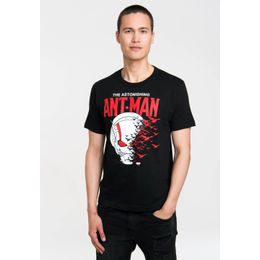 T-Shirt logoshirt "Ant-Man - Marvel Comics", Damen, Gr. S, schwarz, 100% Baumwolle, bedruckt, normal, Rundhals, Shirts T-Shirt, mit gro&szlig;em Print