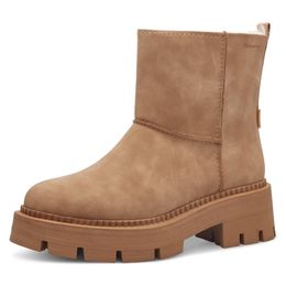 Winterboots Tamaris, Damen, Gr. 36, braun (camel), Nubuklederimitat, unifarben, used, Schuhe, Blockabsatz, Winterstiefelette, Outdoorschuh mit Duo Tex-Ausstattung