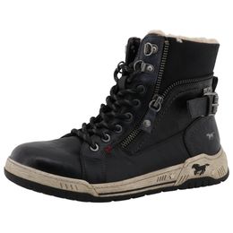 Winterboots Mustang Shoes "Ihana", Damen, Gr. 36, schwarz, Lederimitat, Textil, Schuhe, High Top Sneaker, Winterboots mit Warmfutter und TEX