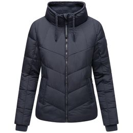 Steppjacke Navahoo "Liebesfee 14", Damen, Gr. M (38), blau (navy), Obermaterial: 100% Polyester (recycelt), Futter: 100% Polyester (recycelt), Ärmelfutter: 100% Polyester (recycelt), Wattierung: 100% Polyester (recycelt), figurumspielend hüftbedeckend, hoch geschlossener Ausschnitt, Ärmel ohne Ärmelschlitz Rippstrickbündchen, Jacken, gesteppte Damen Übergangsjacke mit wattiertem Stehkragen