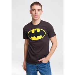 T-Shirt logoshirt "BATMAN - LOGO", Herren, Gr. XL, grau, 100% Baumwolle, bedruckt, normal, Rundhals, Shirts T-Shirt, mit coolem Frontprint