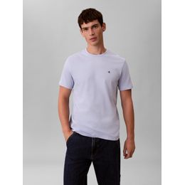 T-Shirt Calvin Klein Jeans "CLASSIC MONOGRAM", Herren, Gr. L, casual blau, Single Jersey, Obermaterial: 100% Baumwolle, unifarben, regular fit normal, Rundhals, eingesetzt abgesteppte Kante, Shirts, regular fit, Rundhalsausschnitt