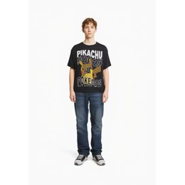 T-Shirt name it "NKMJAMISH POKEMON NREG SS TOP NOOS SKY", Jungen, Gr. 116, blau (navy blazer), Jersey, Obermaterial: 100% Baumwolle, bedruckt, normal normal, Rundhals, Shirts
