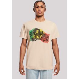 T-Shirt F4NT4STIC "Bob Marley Chords Reggae Music by Rock Off", Herren, Gr. 4XL, beige (sand), Obermaterial: 100% Baumwolle, regular fit, Rundhals, ohne Bündchen, Shirts, Premium Qualität, Musik
