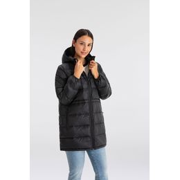 Levi's Steppjacke LEVI'S "POLLY MIDI PUFFER", Damen, Gr. S, schwarz (caviar), Web, Obermaterial: 100% Polyamid, unifarben, regular fit Po-bedeckend, ohne Ausschnitt, Jacken, Winterjacke mit praktischen Taschen