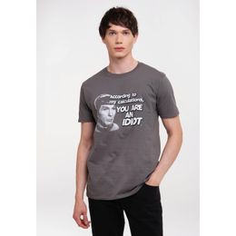 T-Shirt logoshirt "Star Trek - Spock-Print", Damen, Gr. M, grau, 100% Baumwolle, bedruckt, normal, Rundhals, Shirts T-Shirt, mit Spock-Print
