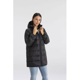 Levi's Steppjacke LEVI'S "POLLY MIDI PUFFER", Damen, Gr. S, schwarz (caviar), Web, Obermaterial: 100% Polyamid, unifarben, regular fit Po-bedeckend, ohne Ausschnitt, Jacken Steppjacke, Winterjacke mit praktischen Taschen