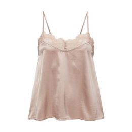 Spaghettitop Lascana "Alana", Damen, Gr. 32/34, beige (sand), Spitze, Obermaterial: 87% Seide, 7% Polyamid, 6% Elasthan, tiefer V-Ausschnitt, Tops, aus edler Qualität mit hohem Seidenanteil, Dessous