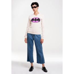 Kapuzensweatshirt logoshirt "Batman-Logo", Damen, Gr. M, wei&szlig; (altwei&szlig;), 70% Baumwolle, 30% Polyester, unifarben, normal, ohne Ausschnitt, Sweatshirts, mit lizenziertem Print