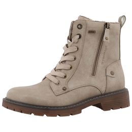 Winterboots Tom Tailor, Damen, Gr. 36, weiß (sanftes weiß), Lederimitat, vintage, Schuhe, Workerboots, Hiking Boot mit Blockabsatz