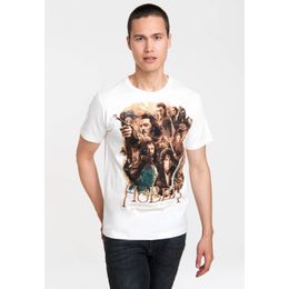T-Shirt logoshirt "The Hobbit - The Desolation of Smaug", Herren, Gr. L, wei&szlig;, 100% Baumwolle, bedruckt, normal, Rundhals, Shirts T-Shirt, mit coolem Print