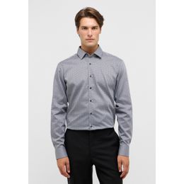 Langarmhemd Eterna "SLIM FIT", Herren, Gr. 38, Normalgrößen, stahlgrau, Twill, 100% Baumwolle, schmal, Manschette, Hemden, NON IRON (bügelfrei)
