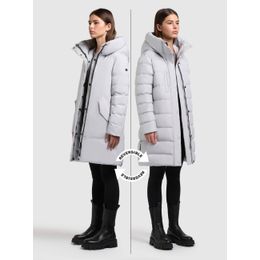 Kurzmantel Khujo "MANTEL", Damen, Gr. L, platinum grau, 100% Polyester, unifarben, eingesetzt gerader Abschluss, Mäntel