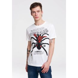 T-Shirt logoshirt "Spider-Man", Herren, Gr. S, wei&szlig; (altwei&szlig;), 100% Baumwolle, bedruckt, normal, Rundhals, Shirts T-Shirt, mit coolem Superhelden-Frontdruck