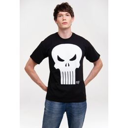 T-Shirt logoshirt "Marvel Comics - Punisher", Damen, Gr. S, schwarz, 100% Baumwolle, bedruckt, normal, Rundhals, Shirts T-Shirt, mit lizenziertem Print