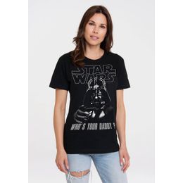 T-Shirt logoshirt "Star Wars - Whos Your Daddy", Damen, Gr. S, schwarz, 100% Baumwolle, bedruckt, normal, Rundhals, Shirts T-Shirt, mit coolem Print