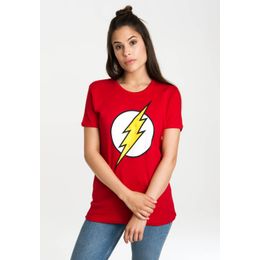 T-Shirt logoshirt "Flash Logo", Damen, Gr. XXL, rot, 100% Baumwolle, bedruckt, normal, Rundhals, Shirts T-Shirt, mit lizenzierten Originaldesign