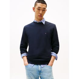 Sweatshirt Tommy Hilfiger "ESSENTIAL TERRY CREWNECK", Herren, Gr. L, blau (desert sky), Sweatware, Obermaterial: 100% Baumwolle, regular fit, Rundhals, Rippbündchen, Sweatshirts