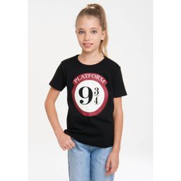 T-Shirt logoshirt "Harry Potter - Platform 9 3/4", Mädchen, Gr. 104/116, schwarz, 100% Baumwolle, bedruckt, normal, Rundhals, Shirts, mit lizenziertem Originaldesign