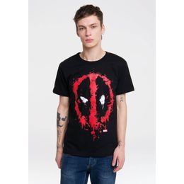T-Shirt logoshirt "Marvel Deadpool Face", Herren, Gr. XXL, schwarz, 100% Baumwolle, unifarben, normal, Rundhals, Shirts T-Shirt, mit coolem Print