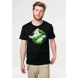 T-Shirt logoshirt "Ghostbusters – Slime Logo", Herren, Gr. L, schwarz, 100% Baumwolle, unifarben, normal, Rundhals, Shirts, mit coolem Print