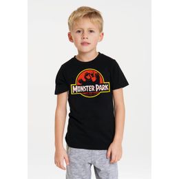T-Shirt logoshirt "Sesamstrasse Kr&uuml;melmonster Monster Park", M&auml;dchen, Gr. 104, schwarz, 100% Baumwolle, unifarben, normal, Rundhals, Shirts T-Shirt, mit coolem Print