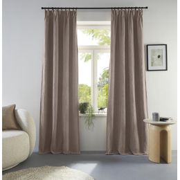 Verdunkelungsvorhang HOMSY BY ANA JOHNSON "Bouclea" Gr. 3, beige, H:225cm, Polyester, Polyester, Gardinen, premium, verdunkelnd, hochwertig, modern, Wohn-/Schlafzimmer, Bouclé