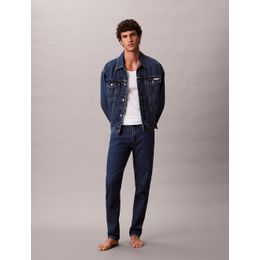 Slim-fit-Jeans Calvin Klein Jeans "SLIM TAPER JEANS", Herren, Gr. 30, Länge 30, 002 pacifico, Denim/Jeans, Obermaterial: 98% Baumwolle, 2% Elasthan, slim fit lang, Jeans, Slim fit