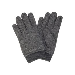 Strickhandschuhe BOSS "Kalsper", Damen, Gr. L, medium grau 030, Web, Wollmischung, unifarben, Handschuhe, mit Labelaufnäher aus Leder