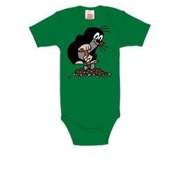 Body logoshirt, Jungen, Gr. 62/68, EURO-Gr&ouml;&szlig;en, gr&uuml;n, 100% Baumwolle, bedruckt, normal, Rundhals, Bodys Body, mit Der kleine Maulwurf-Aufdruck