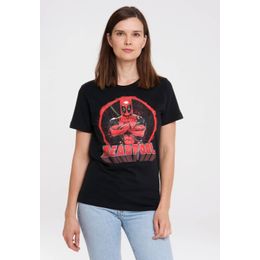 T-Shirt logoshirt "Deadpool - Circle", Damen, Gr. 4XL, schwarz, 100% Baumwolle, bedruckt, normal, Rundhals, Shirts T-Shirt, mit lizenziertem Print
