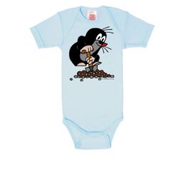 Body logoshirt, Jungen, Gr. 86/92, EURO-Gr&ouml;&szlig;en, blau, 100% Baumwolle, bedruckt, normal, Rundhals, Bodys Body, mit Der kleine Maulwurf-Aufdruck