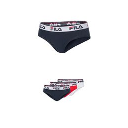 Slip Fila "WOMAN BRIEF", Damen, Gr. L, weiß, navy, rot, Obermaterial: 95% Baumwolle, 5% Elasthan, körpernah, Unterhosen, mit elastischem Logobund