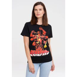 T-Shirt logoshirt "Marvel Comics - Deadpool", Damen, Gr. S, schwarz, 100% Baumwolle, bedruckt, normal, Rundhals, Shirts T-Shirt, mit lizenziertem Print