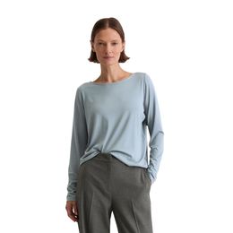 Marc O'Polo Longsleeve MARC O'POLO, Damen, Gr. L, slate blau, Jersey, Obermaterial: 94% Viskose, 6% Elasthan, regular fit normal, U-Boot-Ausschnitt, Shirts