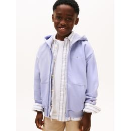 Sweatjacke Tommy Hilfiger, Jungen, Gr. 7 (122), periwinkle dusk, Sweatware, Obermaterial: 80% Baumwolle, 20% Polyester, unifarben, regular fit normal, Rundhals, eingesetzt angesetztes Bündchen, Sweatjacken, Regular fit, für Kinder bis 16 Jahre