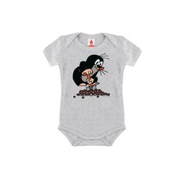 Body logoshirt "Der kleine Maulwurf", Jungen, Gr. 98/104, EURO-Gr&ouml;&szlig;en, grau (grau, meliert), 93% Baumwolle, 7% Polyester, unifarben, kurz, Rundhals, Bodys Body, mit lizenziertem Print