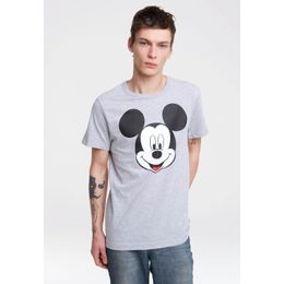 T-Shirt logoshirt "Disney", Herren, Gr. 5XL, grau (grau, meliert), 92% Baumwolle, 8% Polyester, bedruckt, meliert, normal, Rundhals, Shirts T-Shirt, im lizenziertem Originaldesign