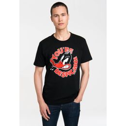 T-Shirt logoshirt "Looney Tunes - Daffy Duck", Damen, Gr. L, schwarz, 100% Baumwolle, bedruckt, normal, Rundhals, Shirts T-Shirt, mit Daffy Duck-Frontprint