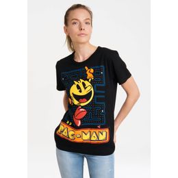 T-Shirt logoshirt "Pac-Man &ndash; Jumping", Damen, Gr. XL, schwarz, 100% Baumwolle, bedruckt, normal, Rundhals, Shirts T-Shirt, mit lizenziertem Print