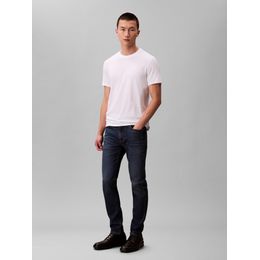 Slim-fit-Jeans Calvin Klein Jeans "SLIM TAPER JEANS", Herren, Gr. 32, Länge 32, oil slick, Denim/Jeans, Obermaterial: 98% Baumwolle, 2% Elasthan, unifarben, slim fit lang, Jeans, Slim fit