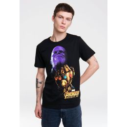 T-Shirt logoshirt "Marvel - Thanos", Damen, Gr. XL, schwarz, 100% Baumwolle, bedruckt, normal, Rundhals, Shirts T-Shirt, mit Thanos-Print