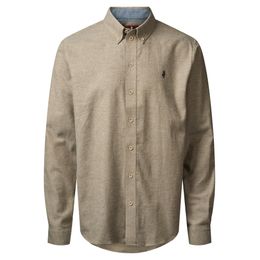 Langarmhemd MCS "MCS Shirt Adam", Herren, Gr. L, Normalgrößen, otter melange, Obermaterial: 100% Baumwolle, Hemden