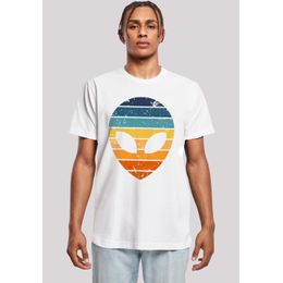 T-Shirt F4NT4STIC "Alien Sonnenuntergang Retro", Herren, Gr. L, weiß, Obermaterial: 100% Baumwolle, regular fit, Rundhals, ohne Bündchen, Shirts, Premium Qualität